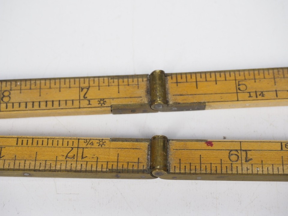 Stanley Rule and Level Co. #84 Boxwood Brass Bound 24" Carpenter Ruler ...