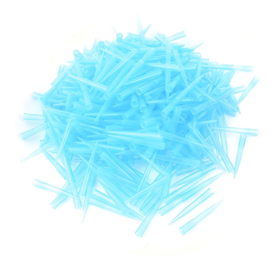 500Pack Laboratory Clear Blue Plastic Fine Tip Pipette Tips 1000ul 1ml ...