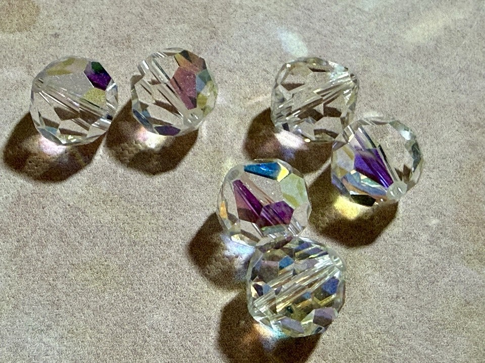 Swarovski - 10mm Retired Round Cut Beads #5300 - Crystal AB | eBay