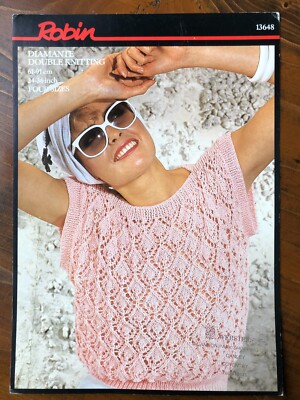 Robin 13648 knitting pattern ladies DK lace pattern sleeveless top ...
