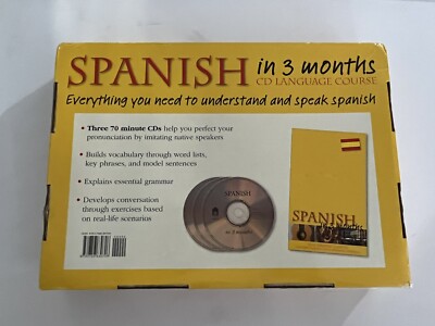 Spanish in 3 Months CD Language Course 3 70-minute CD's excellent condi ...