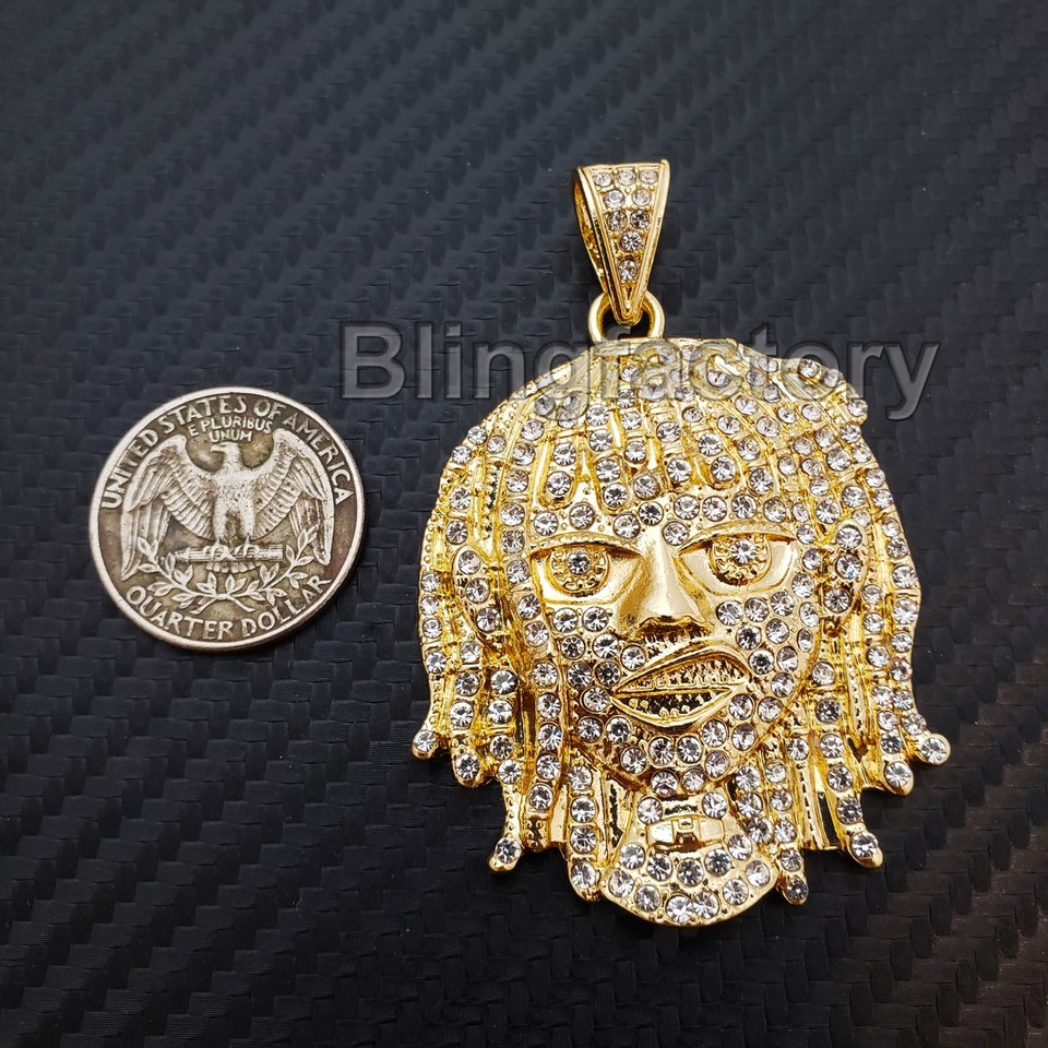 Hip Hop Lil Pump Portrait pendant & 18" Iced 1 Row Diamond Choker Chain ...