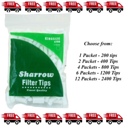 1 2 4 6 12 SHARROW Filter Tips KINGSIZE 200 Tips in a Bag Finest ...