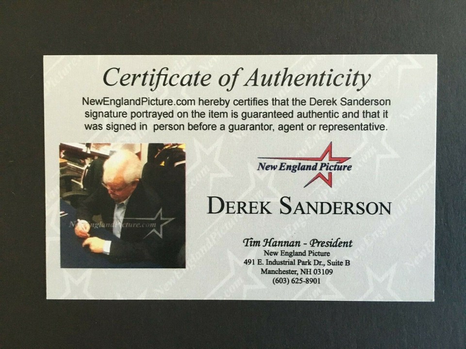 DEREK SANDERSON AUTOGRAPHED 8 X 10 S.I. PHOTO C.O.A. | eBay