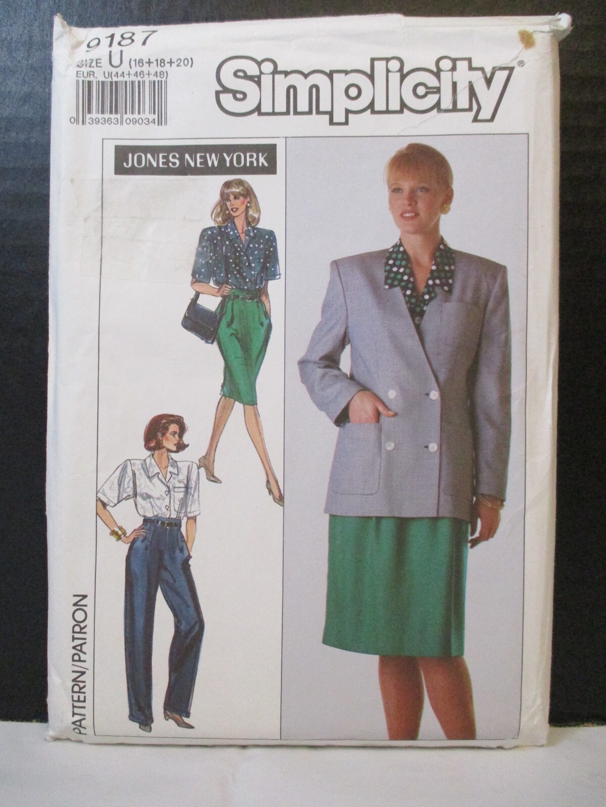 Simplicity Pattern 9187 Misses Pants Skirt Blouse Jacket Size 16-18-20 ...