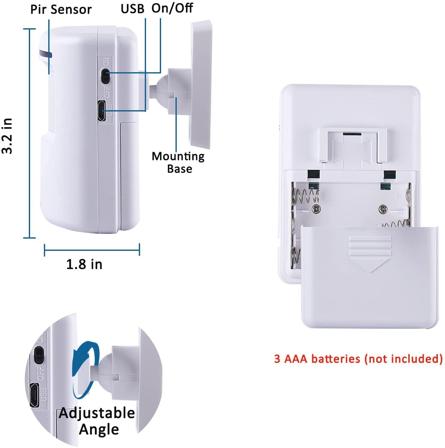 long range wireless driveway alarm motion sensor system with 4 ...