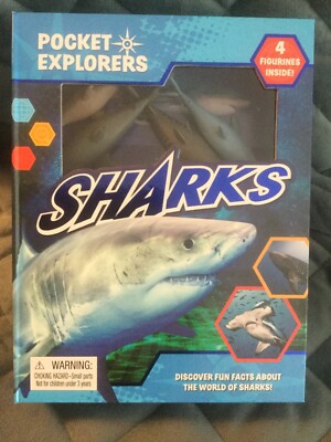 POCKET EXPLORERS SHARKS MINI BOOK & 4 FIGURINES - BRAND NEW | eBay