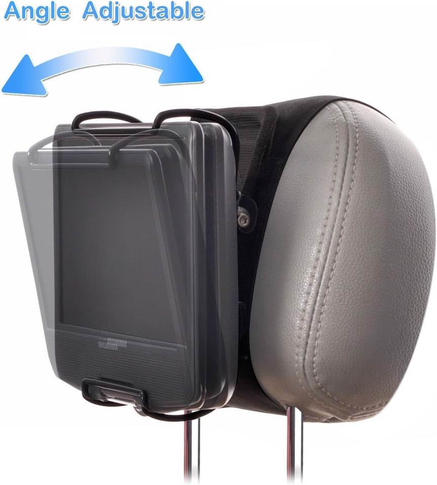Portable DVD Player Car Headrest Mount with Angle-Adjustable Clamp, for ...