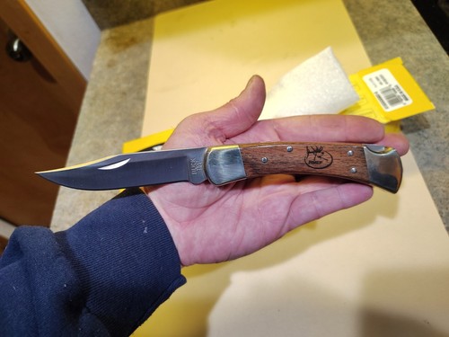 Rare Buck 110 Rocky Mountain Elk Foundation Knife RMEF Folding Blade ...