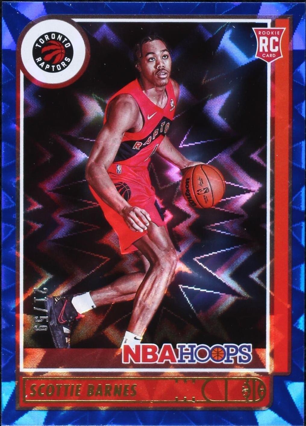 2021-22 Panini NBA Hoops - Rookies Scottie Barnes #227 Blue Explosion ...