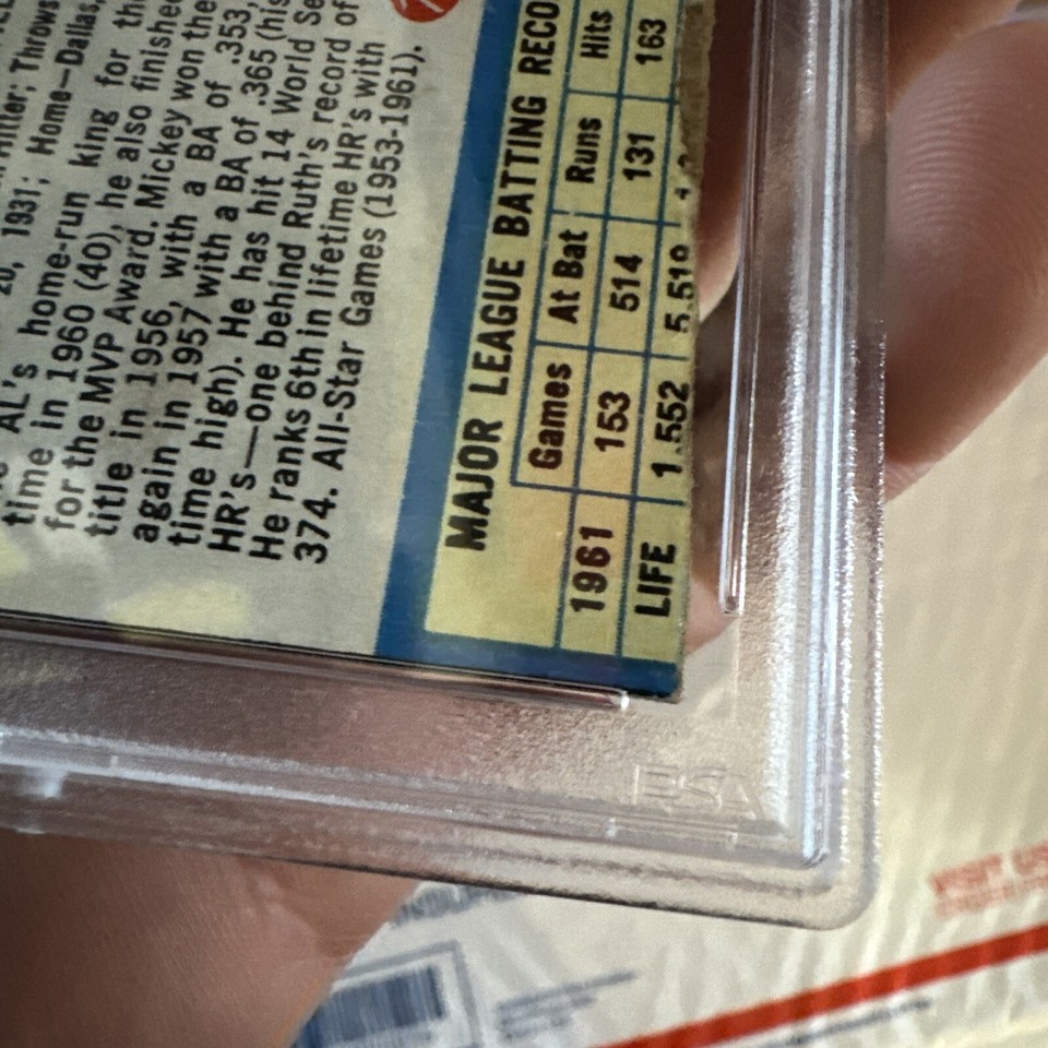 Mickey Mantle Vintage Baseball Card PSA Authentic Hand Cut 1962 Post ...