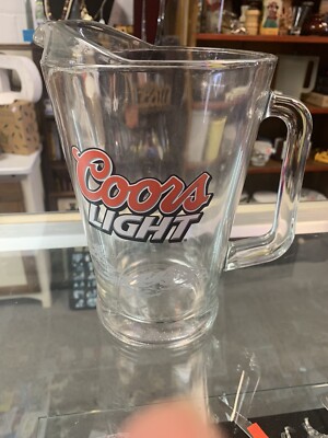 Vintage Coors Light Clear Glass Heavyweight Pitcher/Multi-color Coors ...