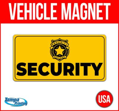SECURITY Heavy Duty Vehicle Magnet Truck Car Sticker Decal Sign CAUTION ...