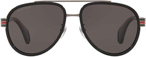 Gucci GG0447S - 001 Unisex Designer Pilot Sunglasses Black / Grey ...