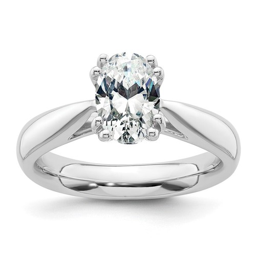 14kw 2ct. 9x7mm G H I True Light Moissanite Oval Solitaire Eng. Ring | eBay