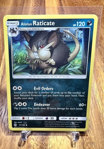 Alolan Raticate 77/149 Sun & Moon Pokemon Card NM | eBay
