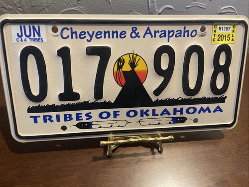 2015 CHEYENNE & ARAPAHO TRIBES OF OKLAHOMA Tribal License Plate # 017 ...