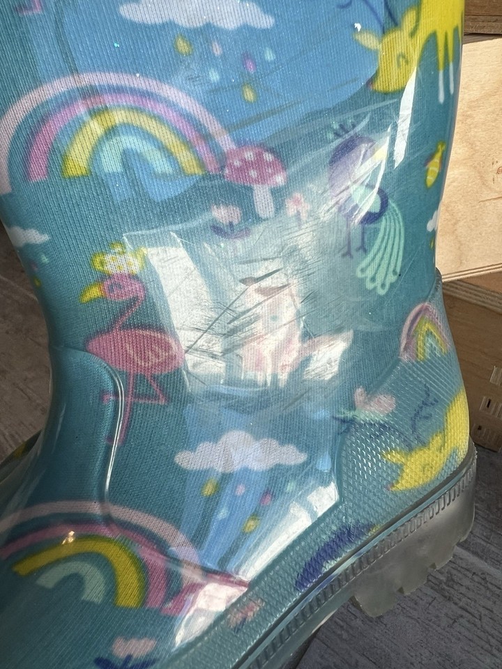 Little Girls Light Up Rain Boots Waterproof Rainbow Flamingo Peacock ...