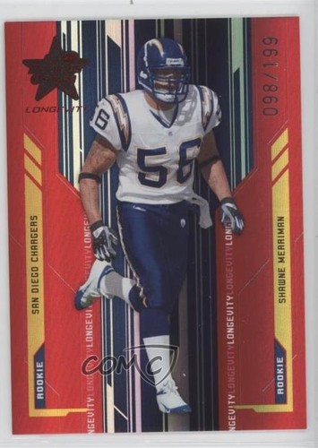 2005 Leaf Rookies & Stars Longevity - Rookie Shawne Merriman #245 Ruby ...