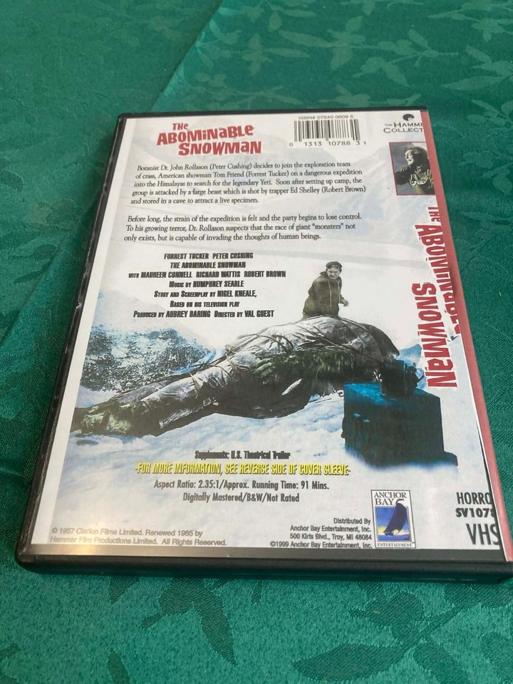 The Abominable Snowman Peter Cushing DVD-R Format Widescreen Hammer ...