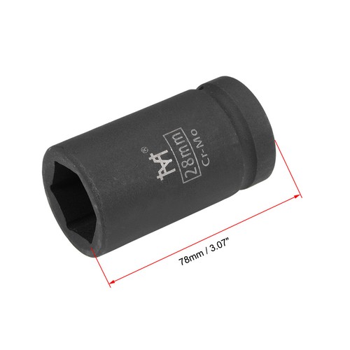 3/4 Inch Drive by 28mm Deep Impact Socket 6-Point Cr-Mo Alloy Steel ...
