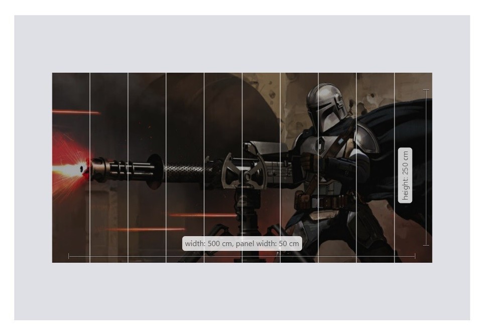 Star Wars wall panels photo wallpaper 500x250cm The Mandalorian Blaster ...