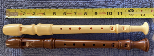 Lot of 2 Vintage Recorders~Brown Renaissance 2~Cream Antonelli Made in ...