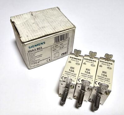 Siemens 3NA3 80 10A Fuse Link Cartridge ( Lot of 3 ) New | eBay