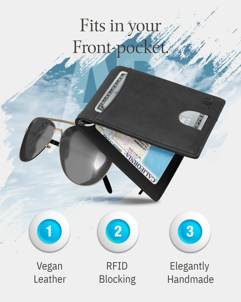 Slim Wallets For Men Bifold Mens Wallet With Removable Money Clip RFID ...