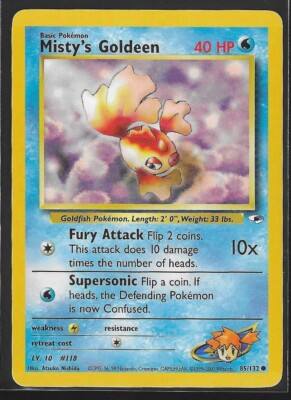 Pokémon TCG Misty's Goldeen 1st Edition Gym Heroes 85/132 Common | eBay