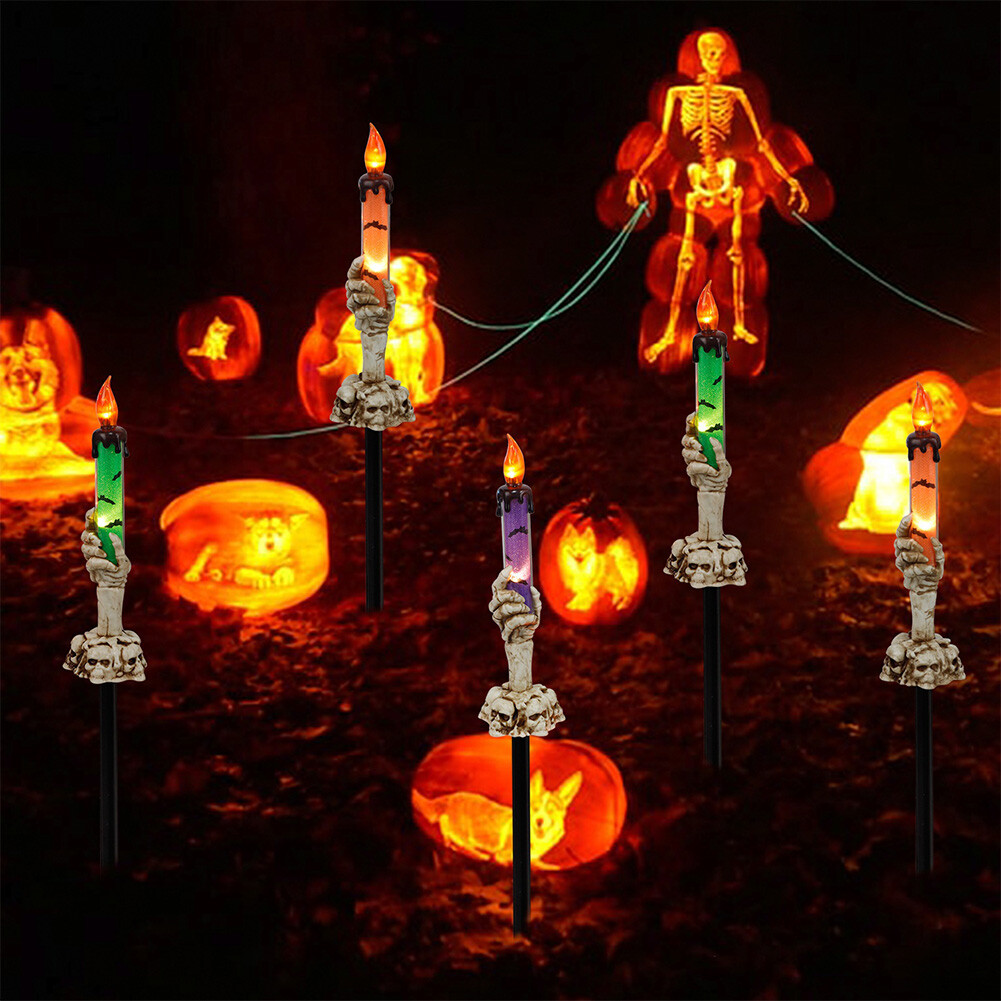 LED Candlestick Lamp Halloween Horror Props Halloween Party Decor (5PCS ...