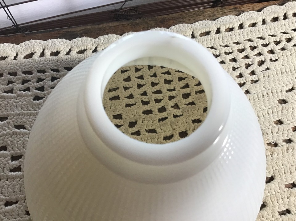 Vintage white milk glass light diffusing ceiling light shade multiples ...