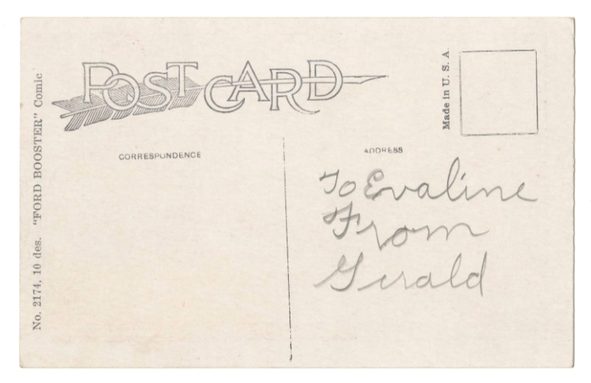 Ford Booster Comic Gas Pump Gasoline Ford Automobile Postcard Witt ...