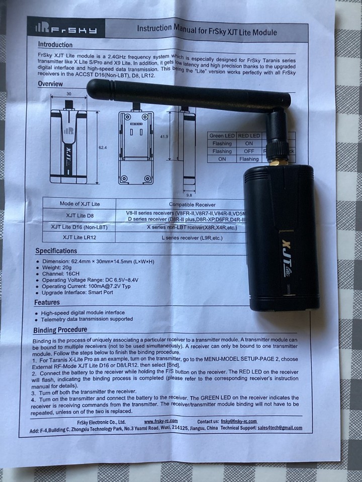 FrSky XJT Lite Module for use with X lite S/Pro and X9 Lite, possibly ...