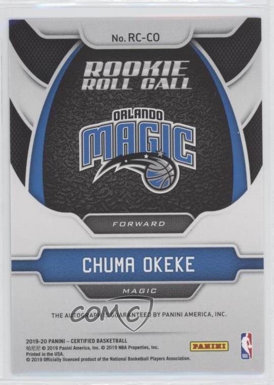2019-20 Certified Rookie Roll Call Chuma Okeke #RC-CO Auto RC | eBay