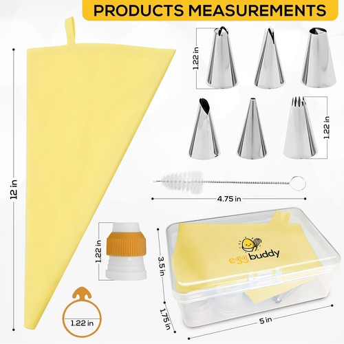 Deviled Egg Piping Tool – Reusable Bag and Tips Set, 9 Yolk Yellow | eBay