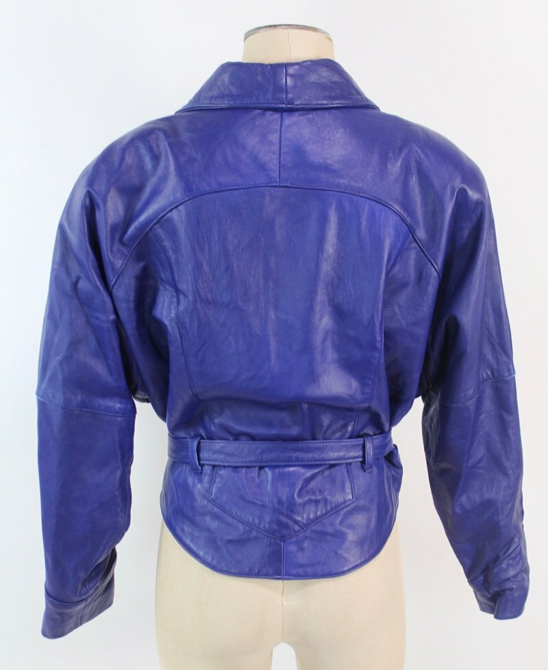 Vintage Rocco D'Amelio Blue Leather Jacket 1980s Avan… - Gem