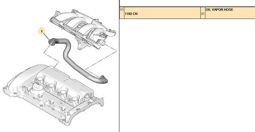 Genuine Peugeot Citroen Oil Vapor Hose Valve Chamber Breather Pipes ...