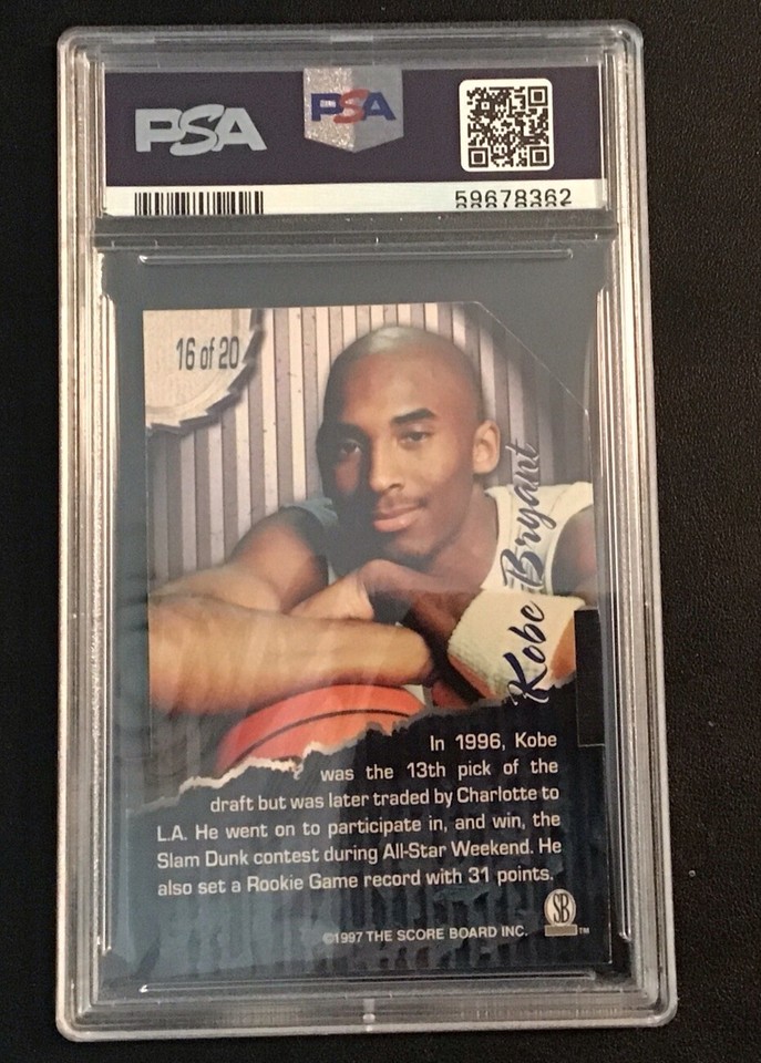 🔥🔥1997-98 Score Board Rookies #1 Die-Cuts #16 Kobe Bryant INSERT PSA 8 ...