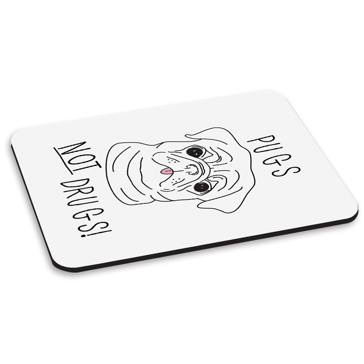 PUGS NOT DRUGS PC COMPUTER MOUSE MAT PAD - Dogs Puppy Animal Pug Funny ...
