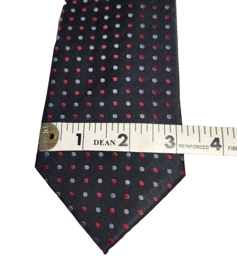 DONALD J TRUMP Signature Collection TIE 100% SILK Black w/ Red/Silver ...