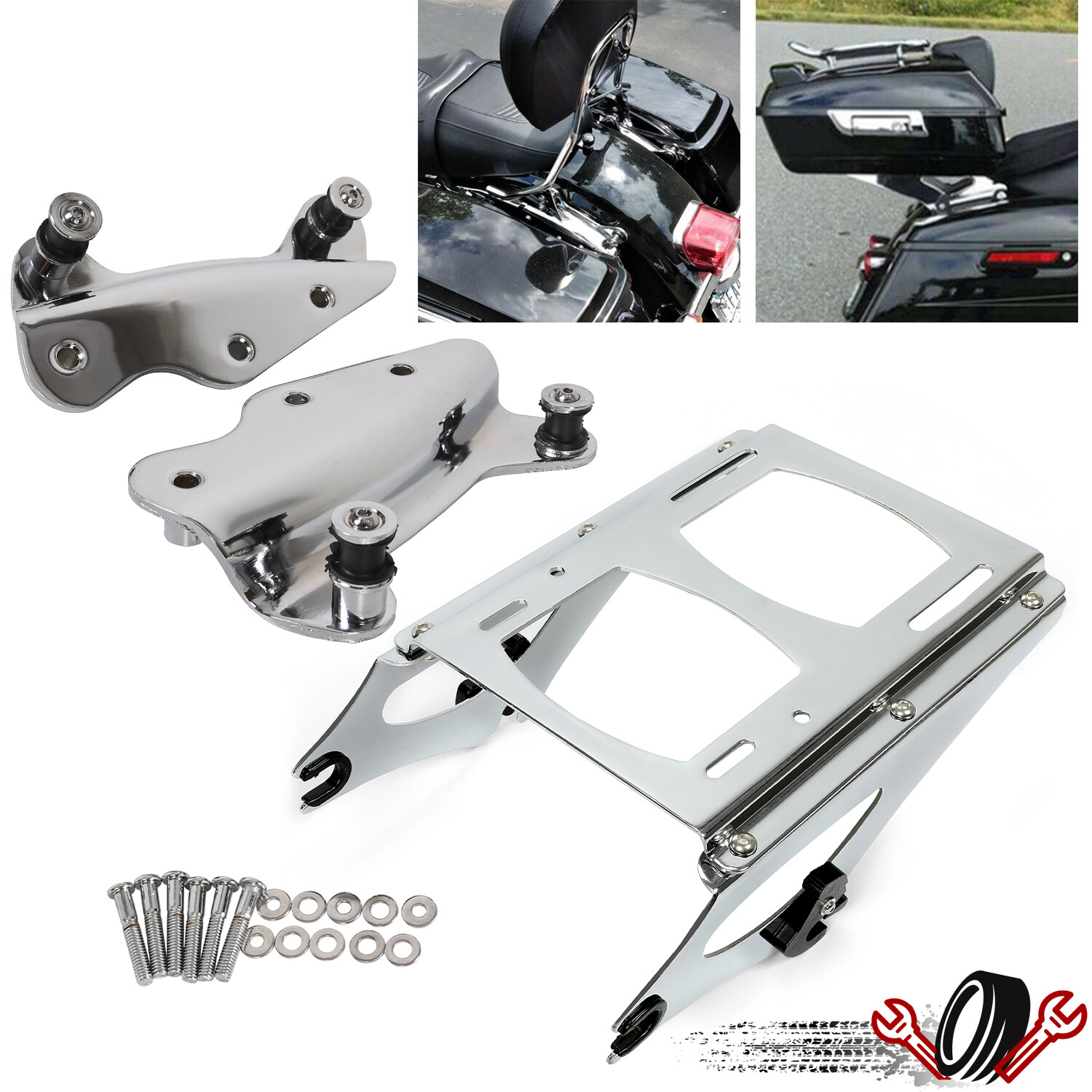 Detachable 2-Up Tour Pak Pack Mounting Rack w/ docking hardware Fit ...