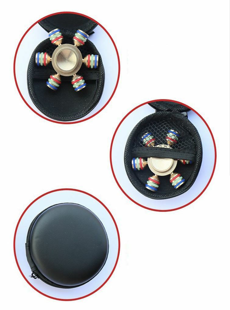 Brass Fidget 6 Point Hand Spinner Finger Gyro Toy EDC Focus Stress ...