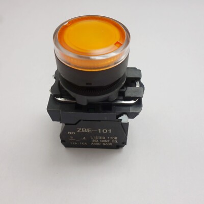 1PC 22mm Yellow Illuminated pushbutton Switch Fits XB5AW35B5 24V LED ...