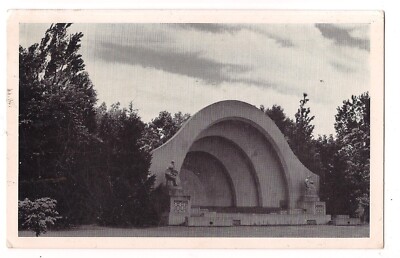 BAND SHELL Michigan State College East Lansing MI Postcard Black ...