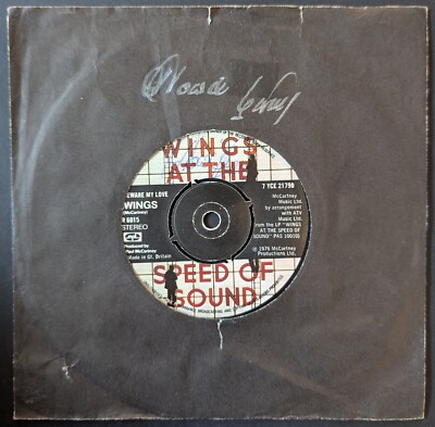Howie Casey Signed Wings 'Let Em In / Beware My Love' 7" Vinyl - Paul ...