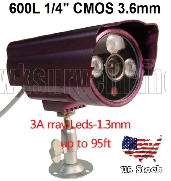 SH-3H232 1/3" Sony CCD 3 Array LED IRx1.3F up to 95FT 3.6mm 420TVL BNC ...