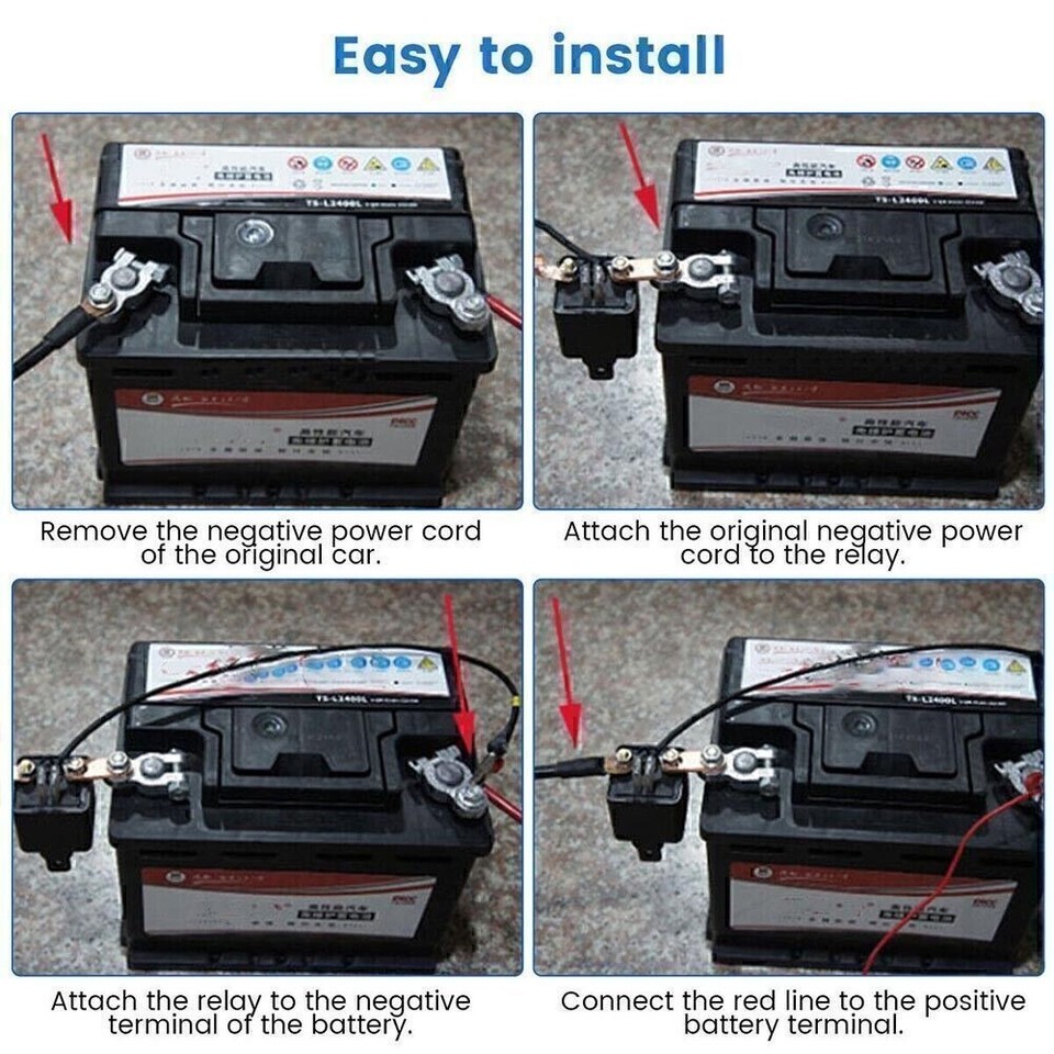12V Wireless Dual Remote Car Battery Disconnect Relay Master Kill Cut ...