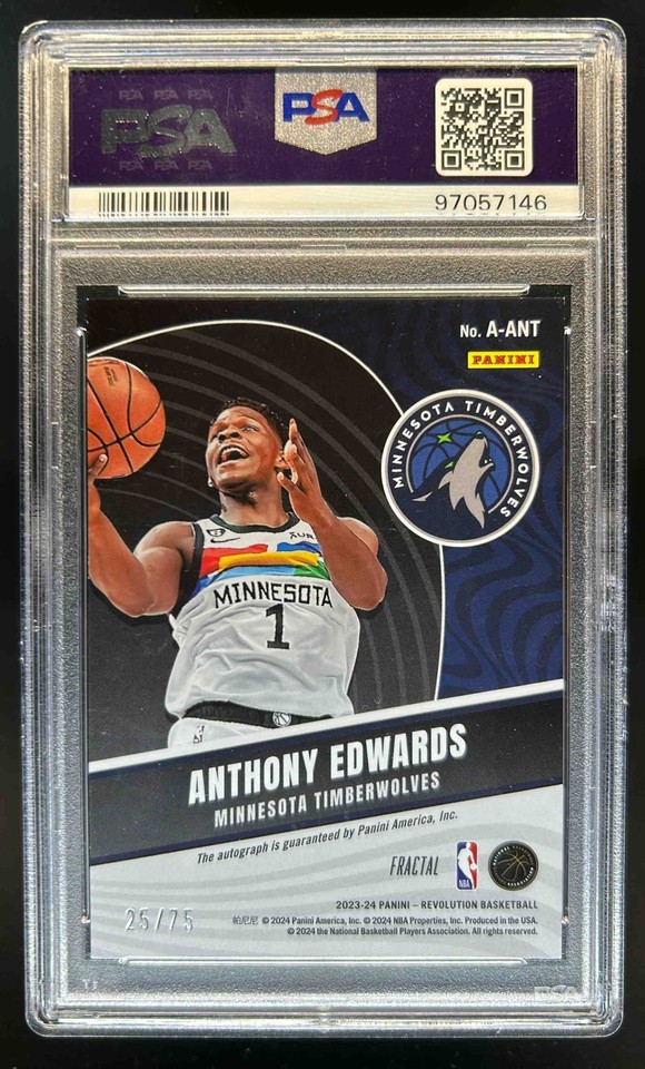 2023-24 Panini Revolution Anthony Edwards Auto Fractal #25/75 #A-ANT ...