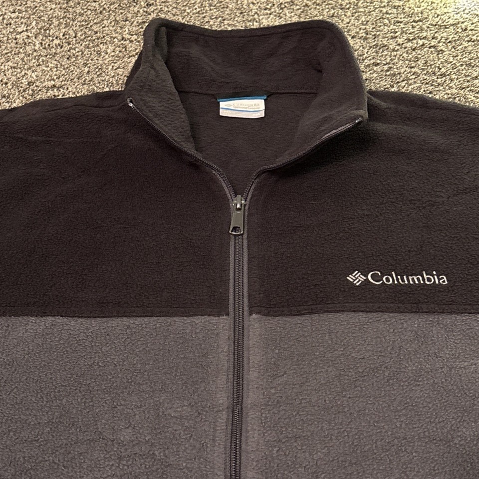 Columbia Sportswear Men's Grey Full Zip Fleece Jacket- XL Warm fleecy ...